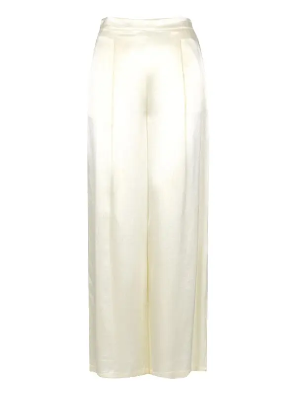 Erika Cavallini Wide-leg Viscose Trousers - Cream