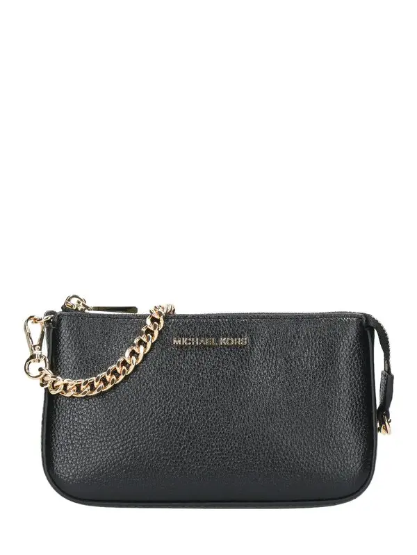 Michael Kors Saffiano Leather Bag With Chain Strap - Black