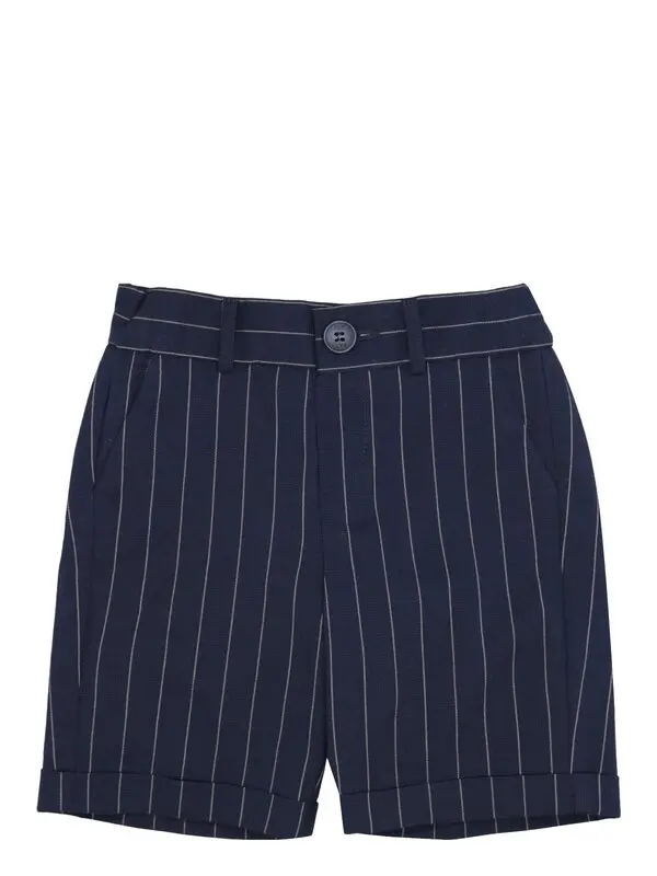 FAY Pinstriped Cotton Shorts - Blue