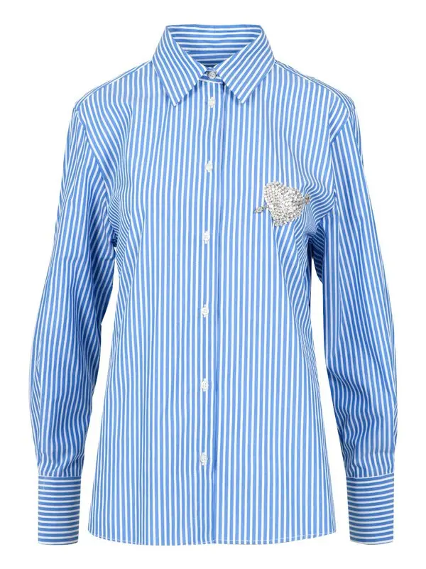 MSGM Shirt - Bianco+azzurro