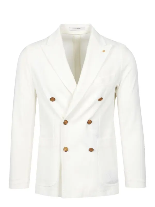 Tagliatore Cotton Double-breasted Blazer - Cream