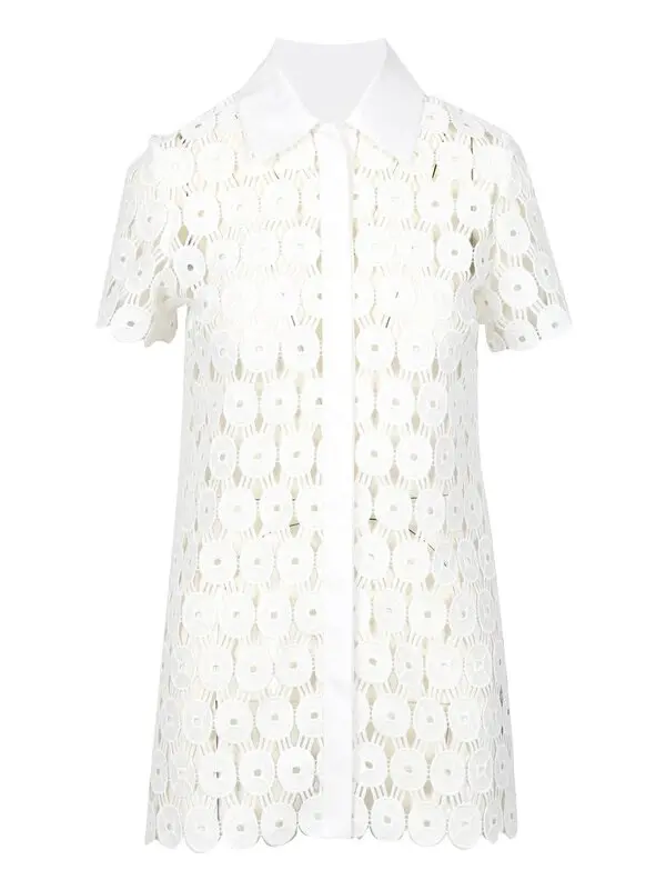 Erika Cavallini Shirt With Macrame Effect - White