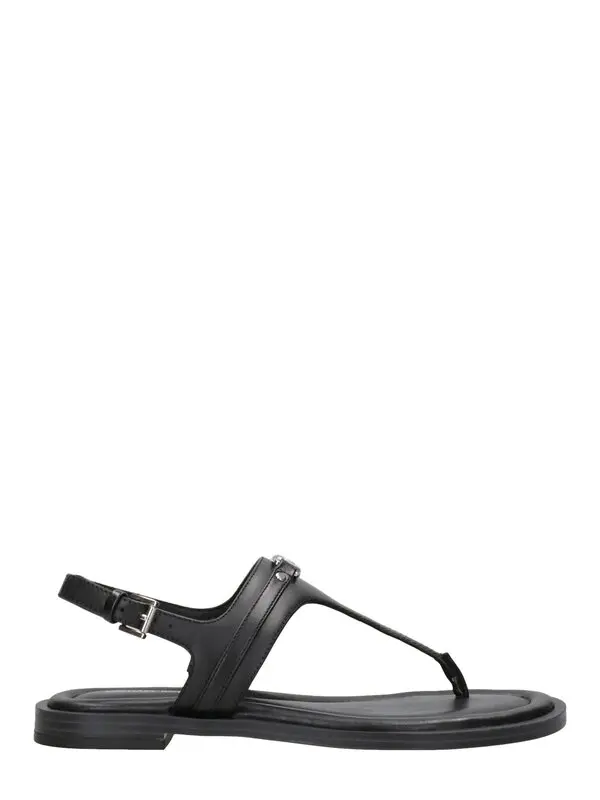 Michael Kors Leather Flip Flops - Black