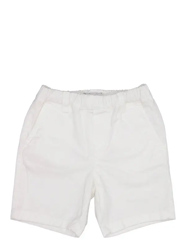 Emporio Armani Solid Cotton Shorts - White
