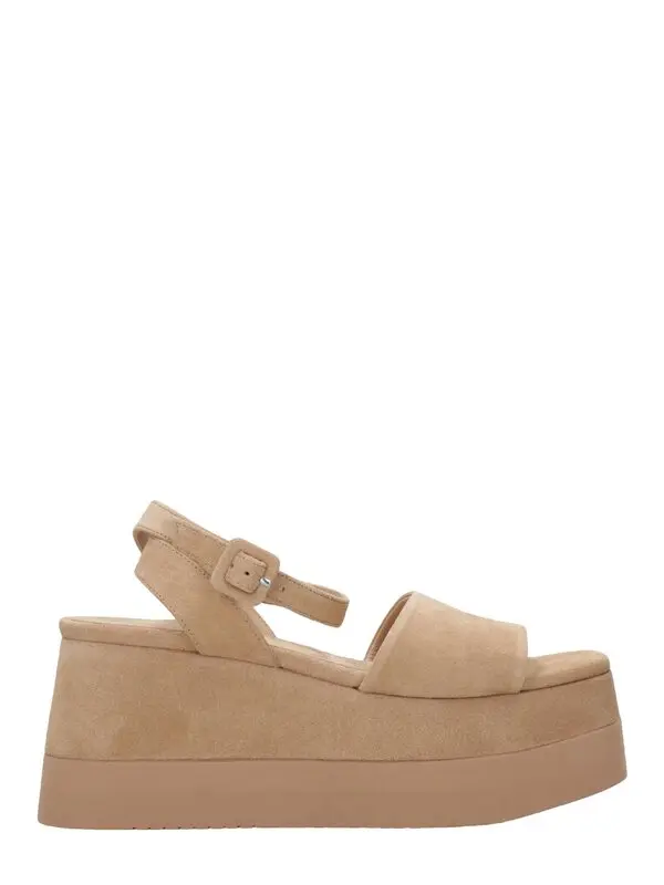 PALOMA BARCELO Suede Wedge Sandals - Brown