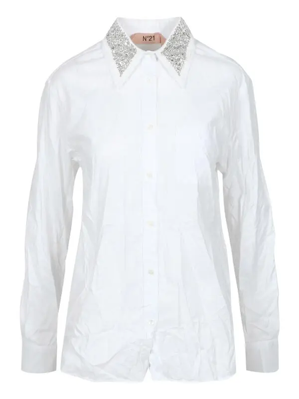 N°21 Embellished Cotton Shirt - White