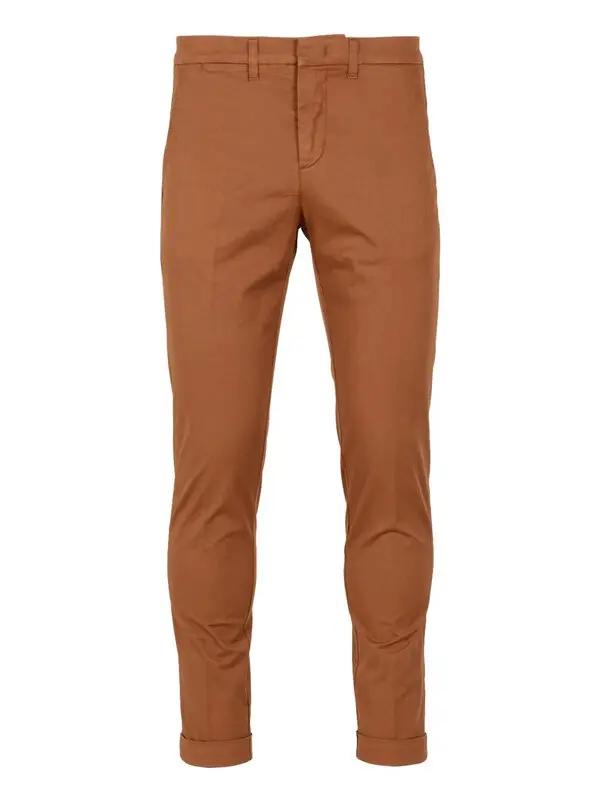 FAY Cotton Cigarette Trousers - Brown
