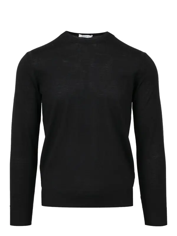 PAOLO PECORA Wool Crew Neck Sweater - Black