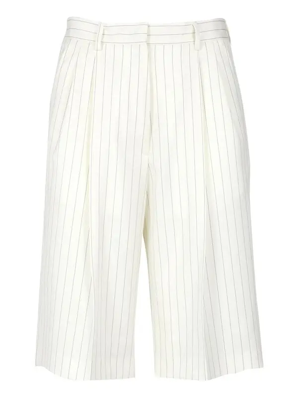 MSGM High Waisted Viscose Shorts - White