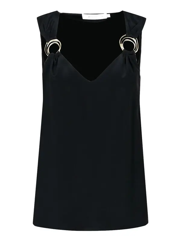 SIMONA CORSELLINI Sleeveless Viscose Top - Black