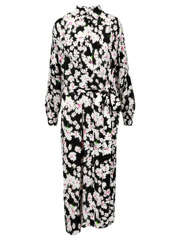 MSGM Floral Print Cotton Dress - Black