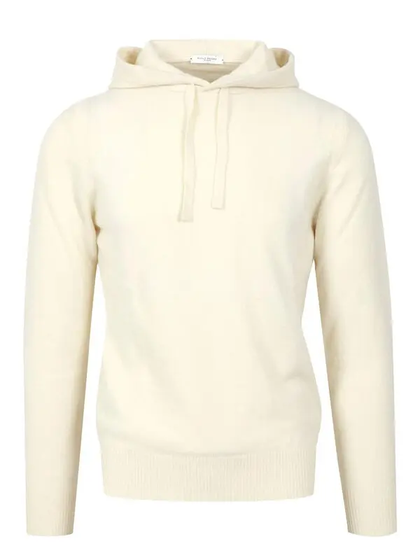 PAOLO PECORA Wool Hoodie - Cream