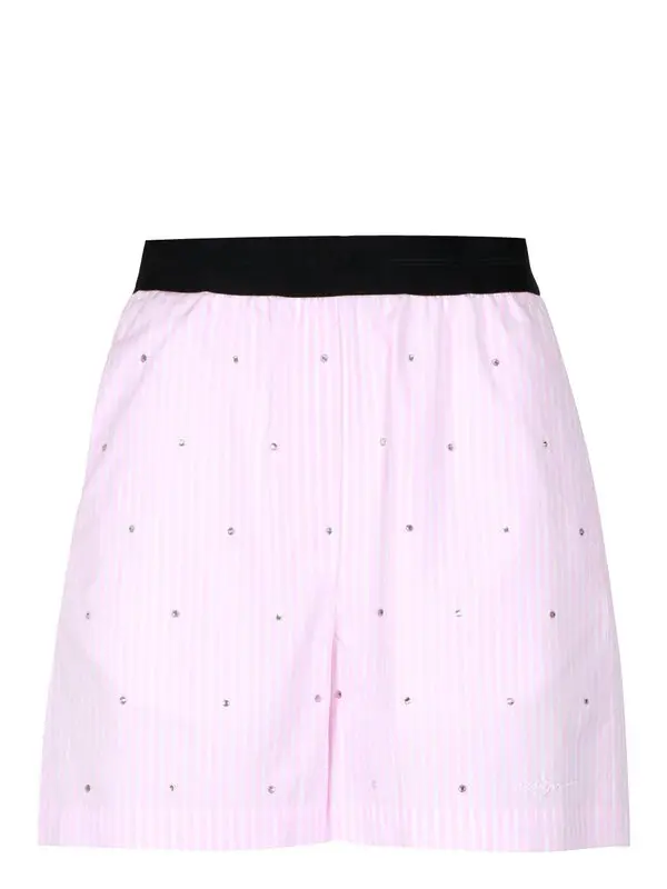 MSGM Striped Shorts With Stass - Pink