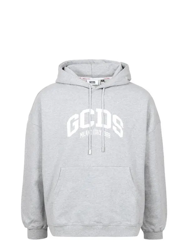 Gcds Cotton Logo Hoodie - Grey
