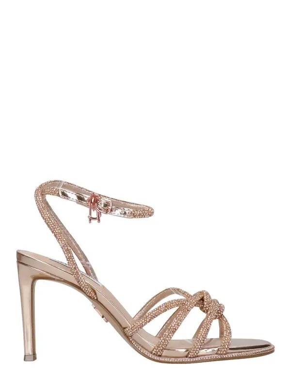 Steve Madden Crisscross Rhinestone Stiletto Sandals - Oro Rosa