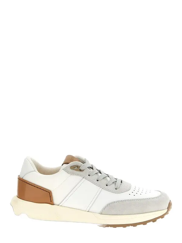 TOD'S Smooth Leather And Suede Sneakers - White