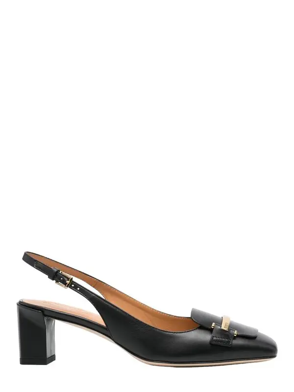 TOD'S Leather Slingback Pumps - Black