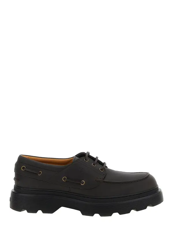 TOD'S Leather Boat Shoe - Brown
