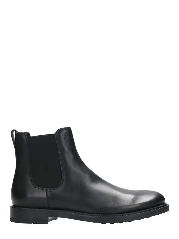TOD'S Glossy Leather Chelsea Boots - Black