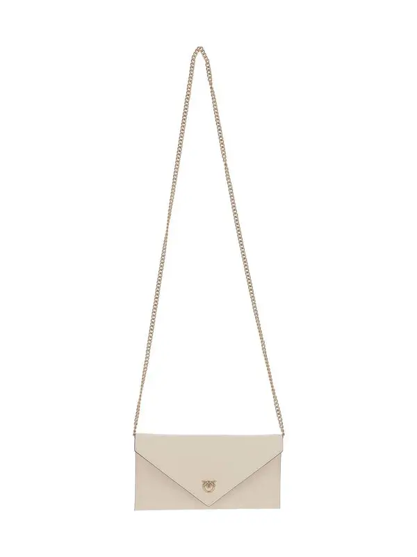 Pinko Mini Flat Leather Bag - White