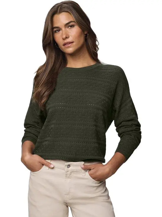 Splendid Georgie Cashblend Pointelle Sweater - Green