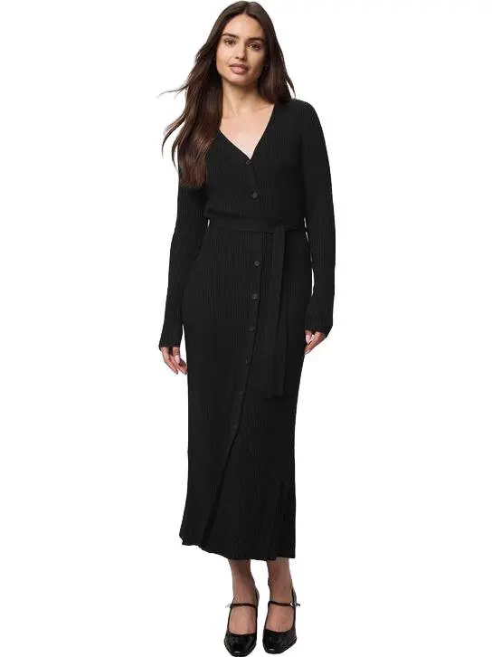 Splendid Cashblend Button-down Maxi Dress - Black