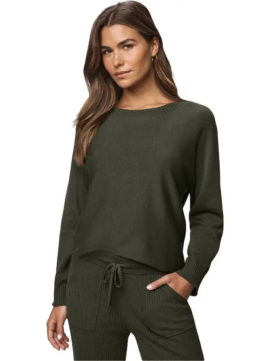 Splendid Georgie Cashblend Pullover Sweater - Green
