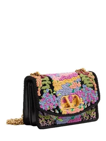 Valentino Garavani Vain Embroidered Shoulder Bag - Multicolor