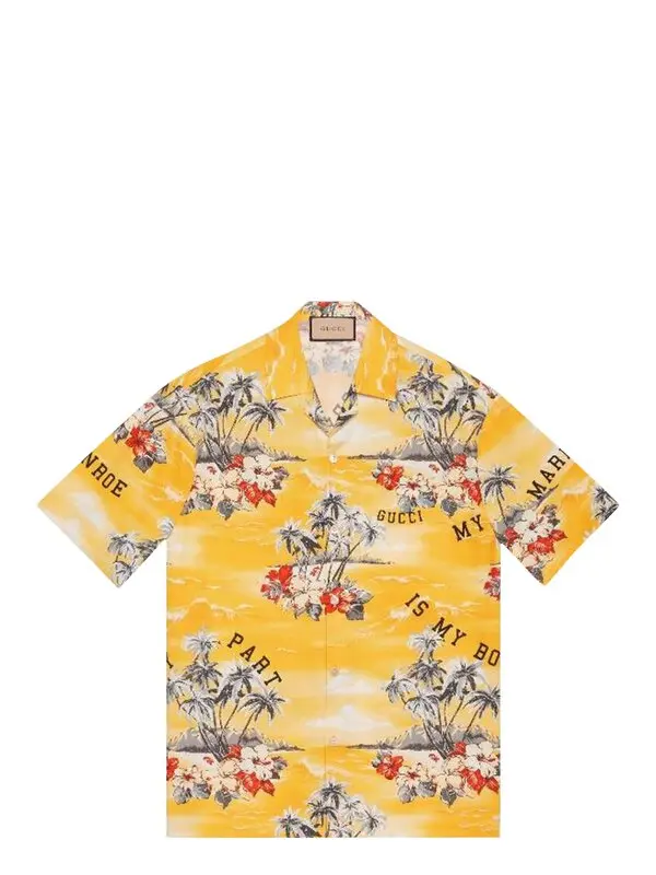 Gucci Printed Bowling Shirt - Yellow