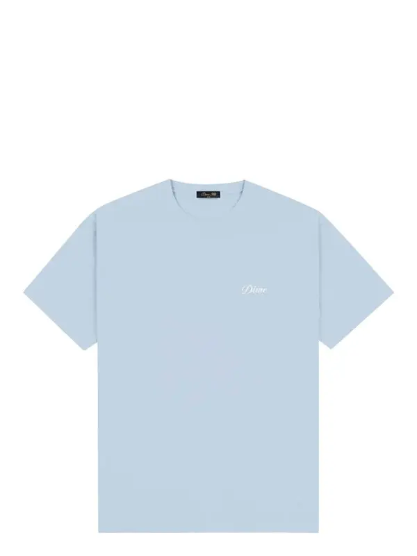DIME Cursive Small Logo T-shirt - Blue
