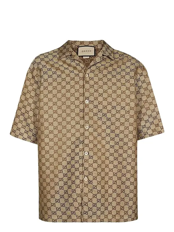 Gucci Gg Linen Shirt - Brown