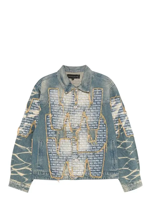 WHO DECIDES WAR Overlay Denim Jacket - Blue