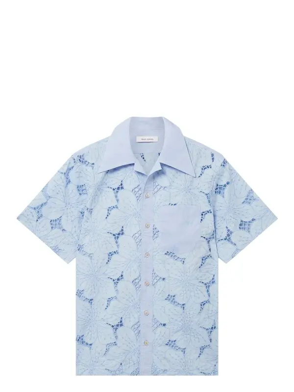 WALES BONNER Highlife Bowling Shirt - Blue