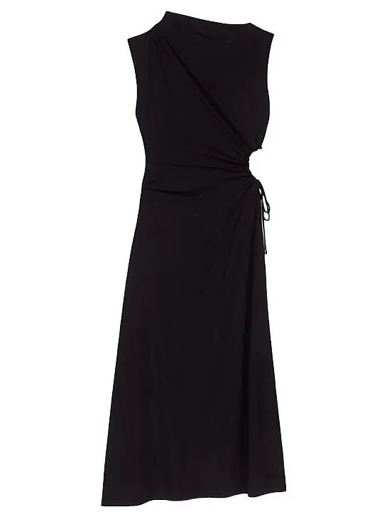 Maje Cutout-waist High-neck Maxi Dress - Black