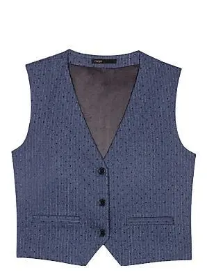 Maje Rhinestone-embellished Stretch-woven Waistcoat - Blue