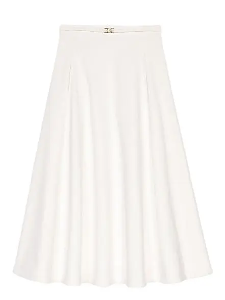 Maje Clover-embellished Flared Midi Skirt - White