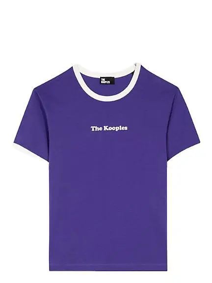 The Kooples Logo-print Cotton T-shirt - Electric Blue