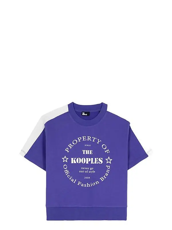 The Kooples Slogan-print Cotton Sweatshirt - Electric Blue