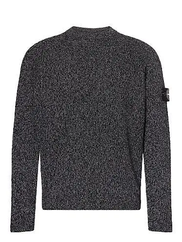 Stone Island Reflective Knit Crewneck Jumper - Black Melange