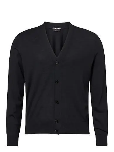 TOM FORD V-neck Long-sleeve Wool Cardigan - Black