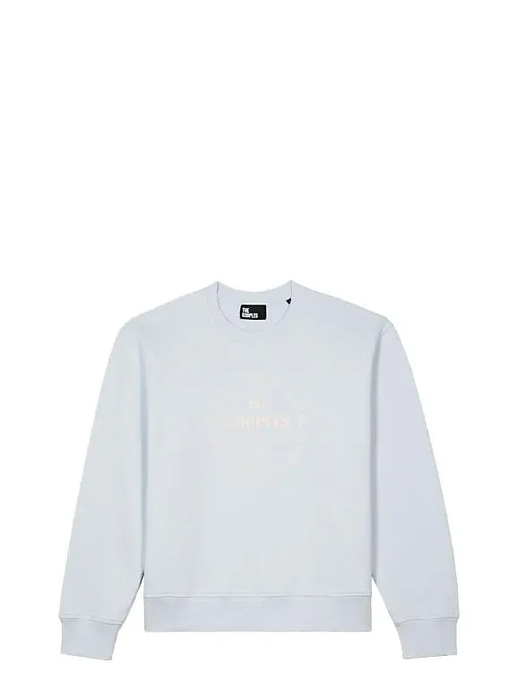 The Kooples Relaxed-fit Cotton Sweatshirt - Light Blue