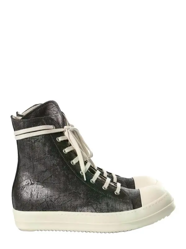 Rick Owens Metallic High-top Sneakers - Brown
