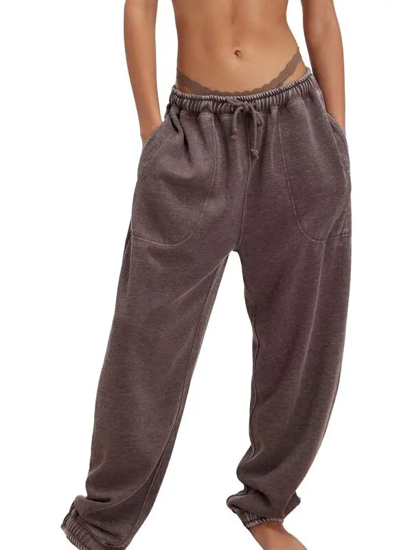 Free People Cotton-blend Joggers - French Toast