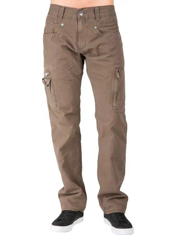 LEVEL 7 Relaxed Straight-leg Cargo Jeans - Fatigue
