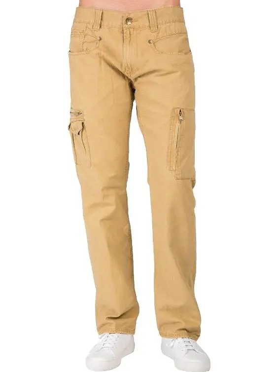 LEVEL 7 Relaxed Straight-leg Cargo Jeans - Timber