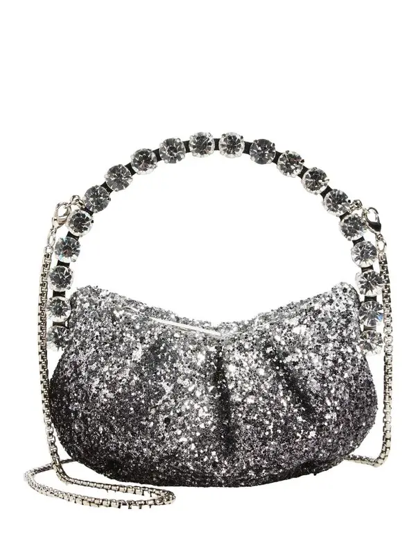 L’ALINGI Micro Eternity Glitter Pouch With Crystal Handle - Black