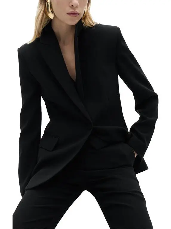 Mango Structured Suit Jacket - Black