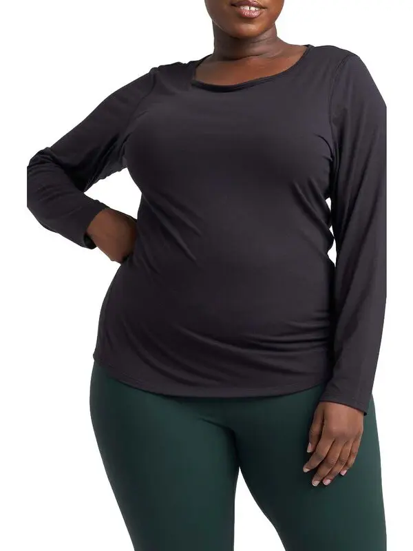 Universal Standard Mia Movement Long Sleeve Top - Black
