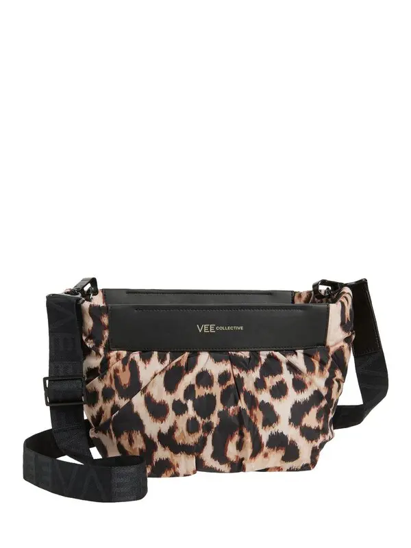 VEECOLLECTIVE Caba Leopard Print Recycled Polyester Clutch - Leopard Multi