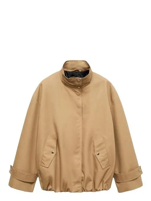 Mango Oversize Parka - Medium Brown